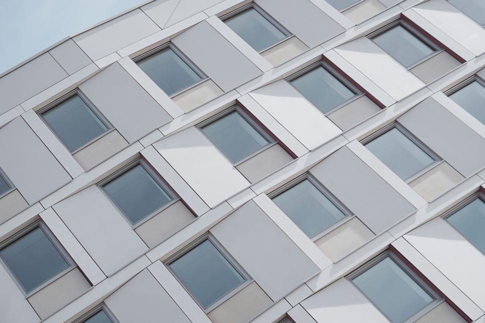 Free Stock Photo of Modern building facade with patterned windows ...