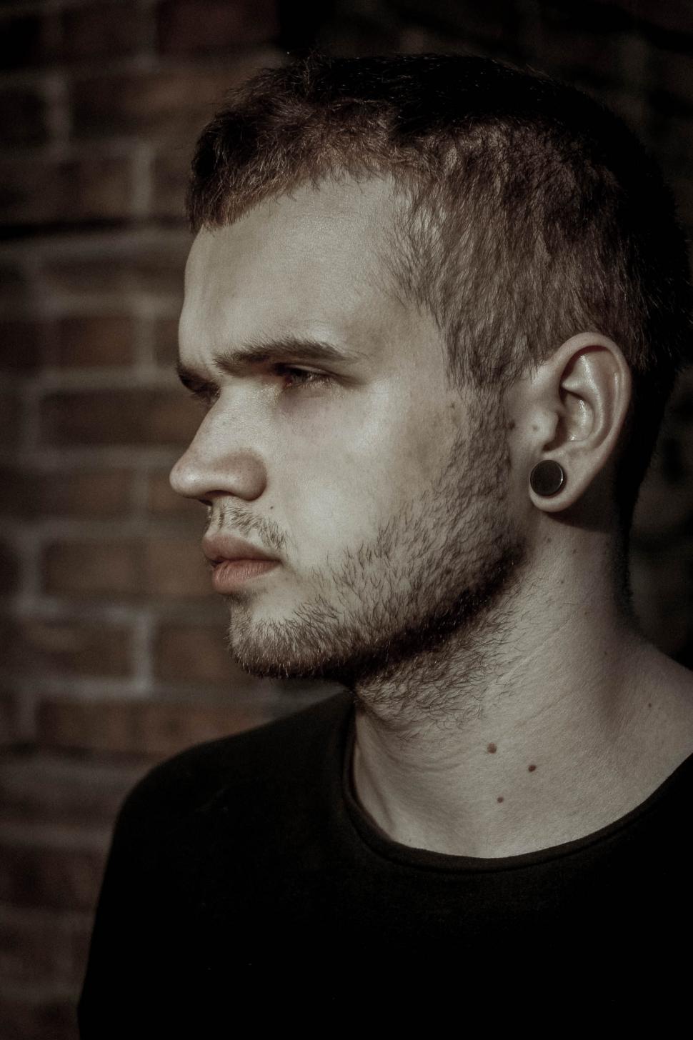 Free Stock Photo of Portrait of a man with an ear gauge | Download Free ...