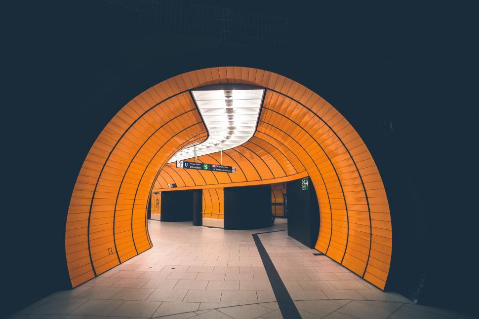 Free Stock Photo of Orange subway station with arch design | Download ...