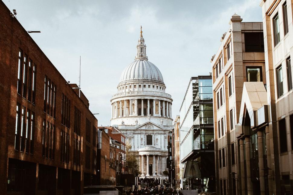 Free Stock Photo of Iconic Cathedral view through city street ...