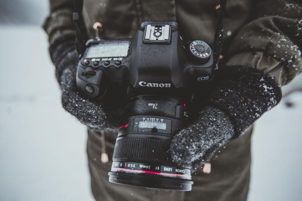 Free Stock Photo of Holding a camera in snowy weather | Download Free ...