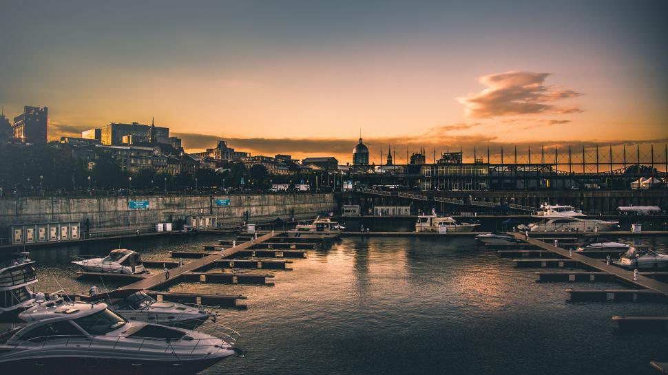 Free Stock Photo of Serene sunset over a harbor landscape | Download ...
