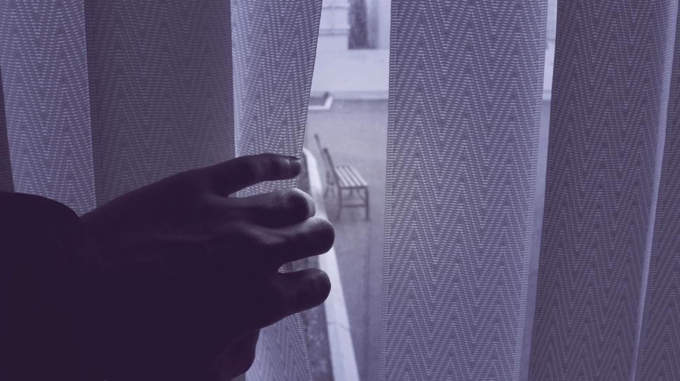 Free Stock Photo of Hand parting white curtains looking out | Download ...