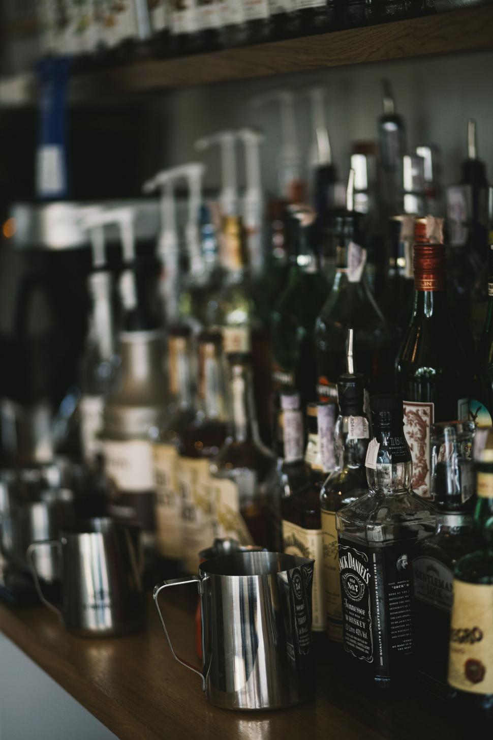 Free Stock Photo of Assorted liquor bottles on a bar shelf | Download ...