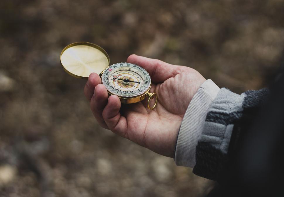 Free Stock Photo of Hand holding a vintage compass open | Download Free ...