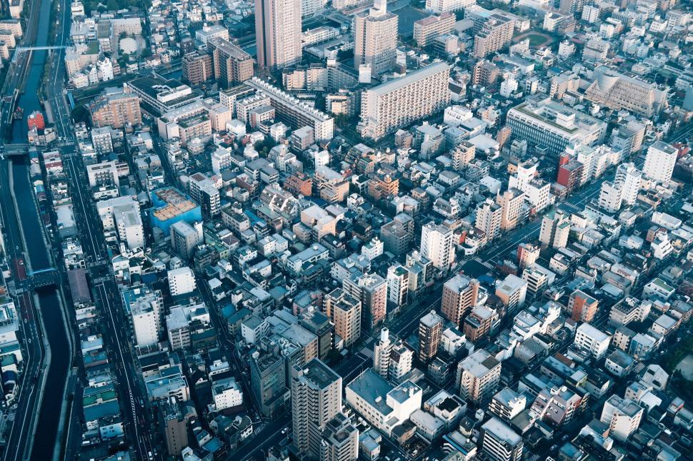 Free Stock Photo of Aerial view of dense urban cityscape | Download ...