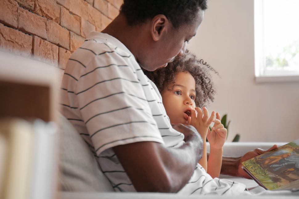 Free Stock Photo of Father and daughter reading a book | Download Free ...