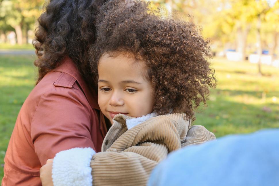 Free Stock Photo of Child receiving comfort from mother in park ...