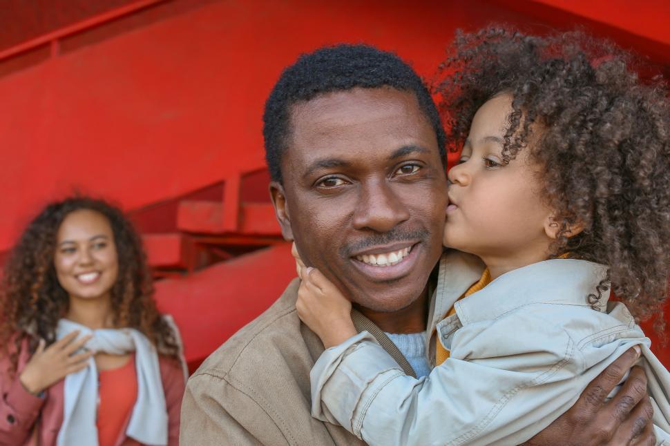 Free Stock Photo of Daughter kissing father with family | Download Free ...