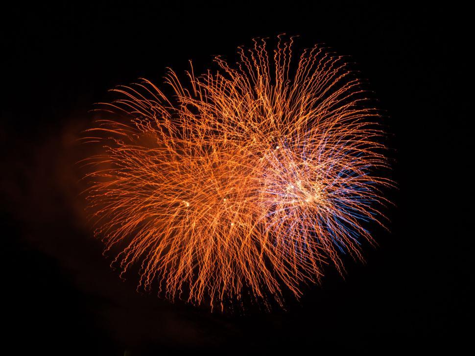 Free Stock Photo of Radiant firework explosion against night sky ...