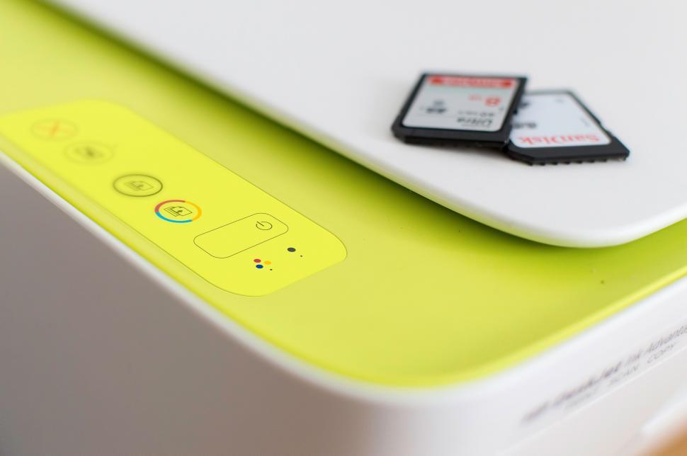 Free Stock Photo of Close-up of printer control panel with SD cards ...