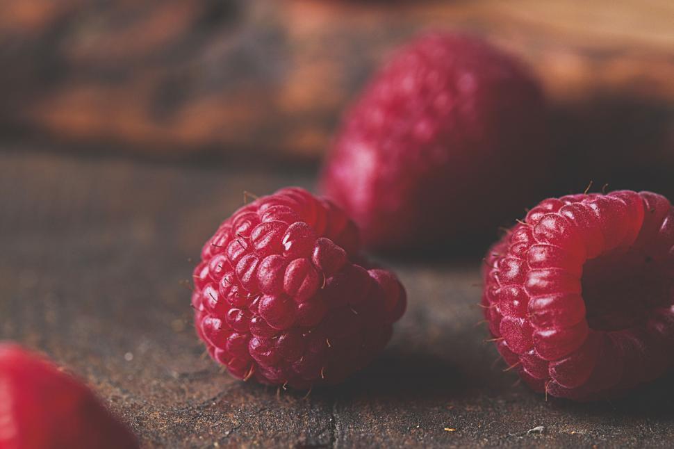 Free Stock Photo of Close-up of raspberries with soft focus background ...