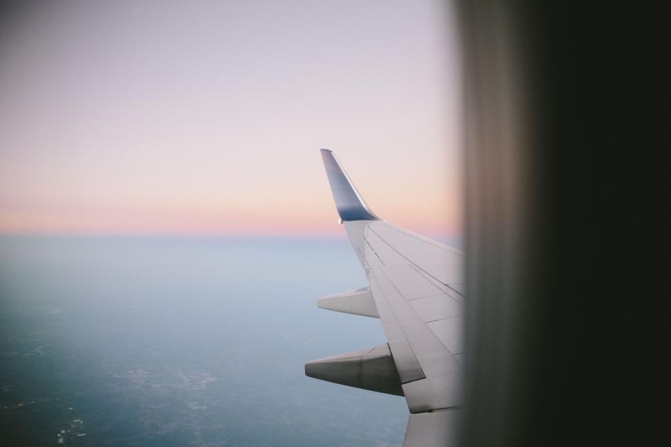 Free Stock Photo of Plane wing during a sunset flight | Download Free ...