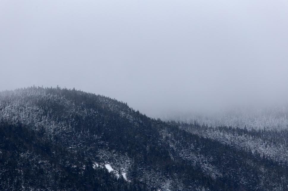 Free Stock Photo of Snow-covered mountain peaks in fog | Download Free ...