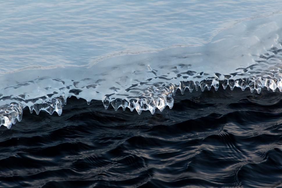 Free Stock Photo of Icy edge on a dark rippling lake | Download Free ...