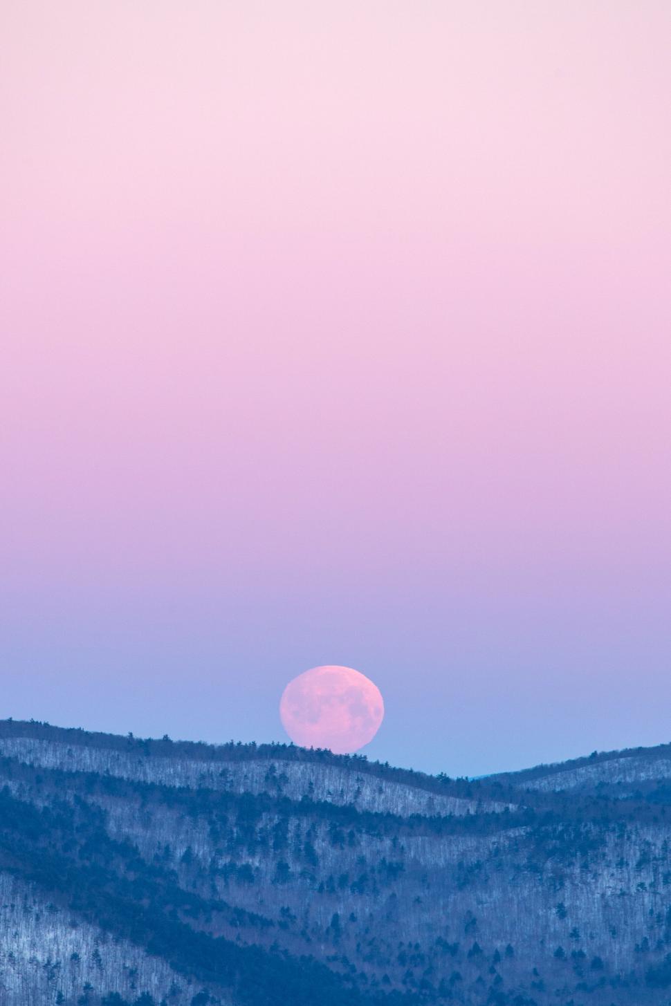 Free Stock Photo of Full moon over mountain at twilight | Download Free ...