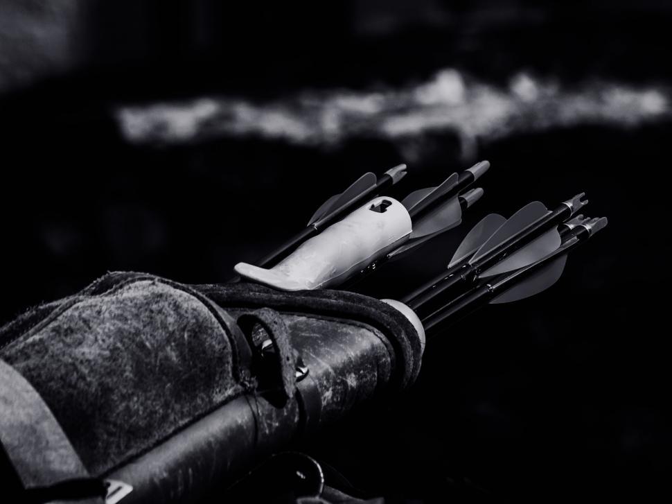 Free Stock Photo of Monochrome quiver of arrows in leather bag ...