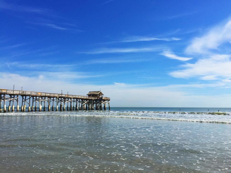 Free Stock Photo of Sunny pier scene with gentle ocean waves | Download ...