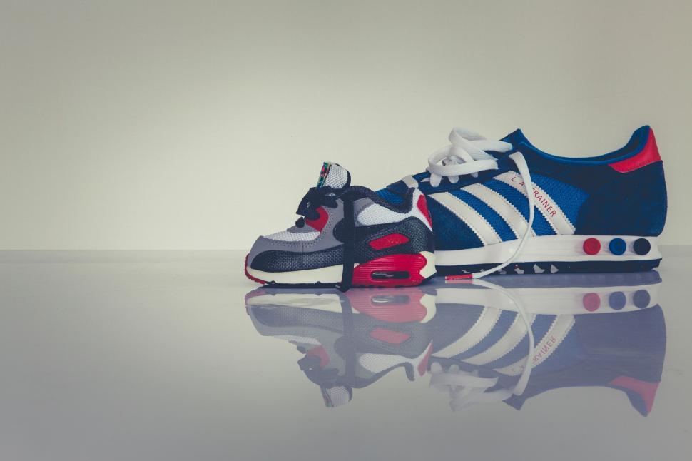 Free Stock Photo of Stylish modern sneaker on reflective surface ...