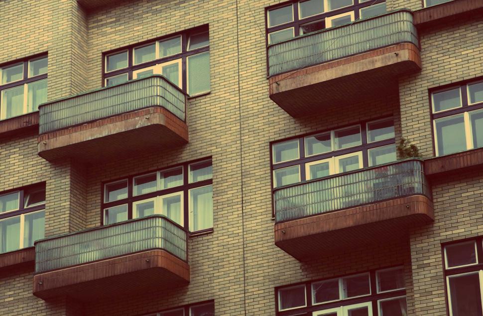 Free Stock Photo of Balcony architecture on an apartment building ...