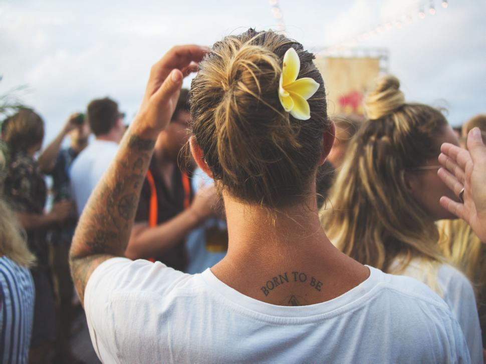 Free Stock Photo of Person with tattoo at outdoor concert | Download ...