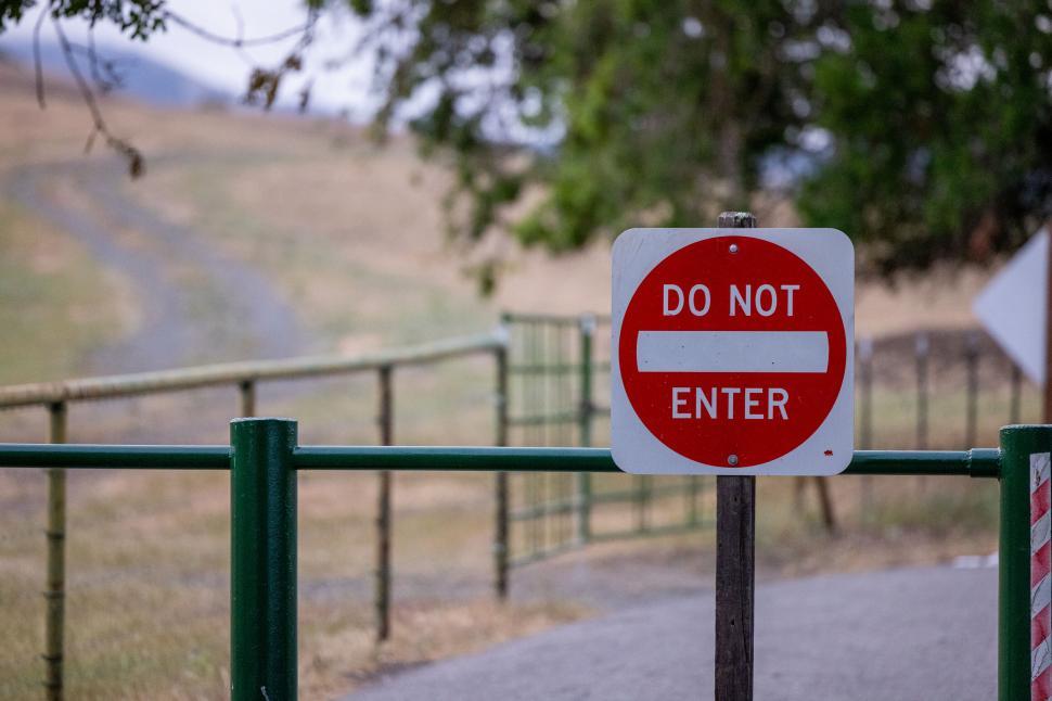 Free Stock Photo of Red Do Not Enter sign on green gate | Download Free ...
