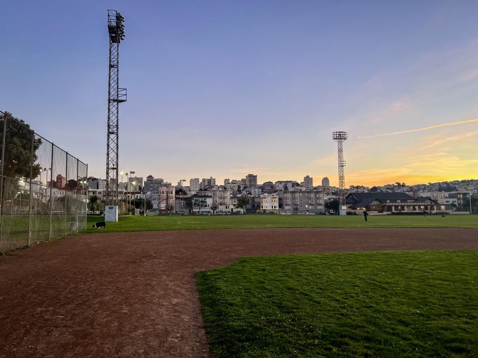 Free Stock Photo of Dusk view of a baseball field in the city ...