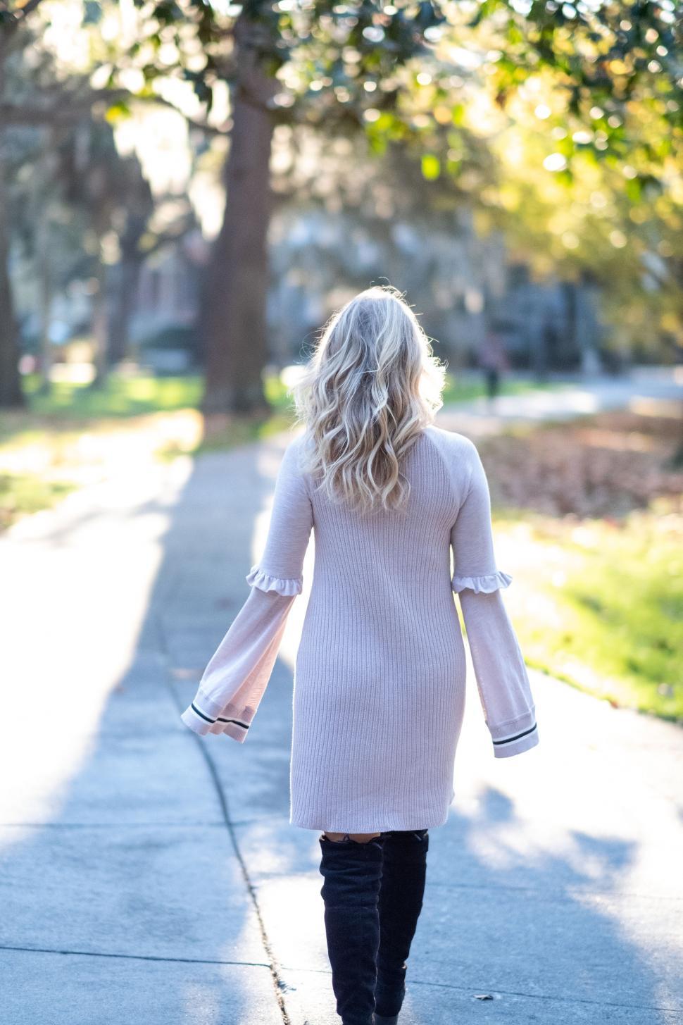 Free Stock Photo of Woman walking on a pathway in sunlight | Download ...