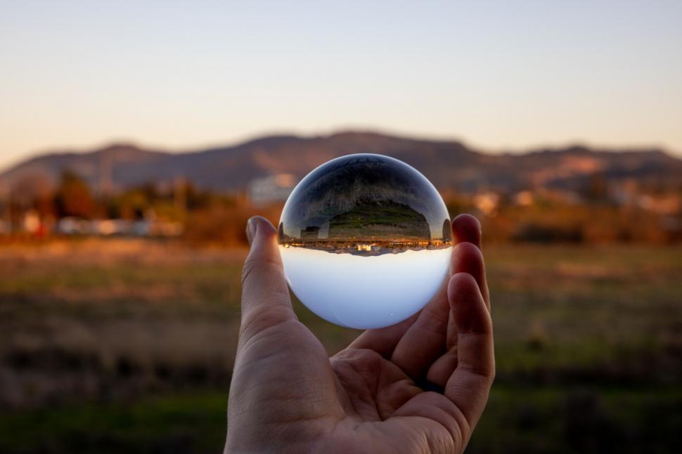Free Stock Photo of Landscape reflected in a crystal sphere | Download ...