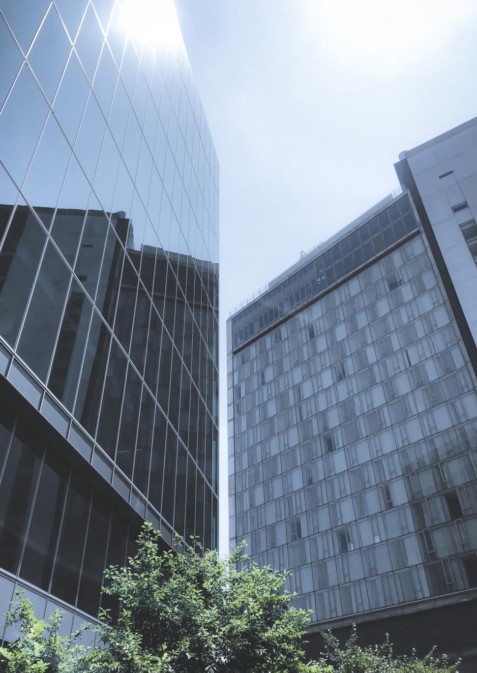 Free Stock Photo of Modern buildings with reflective glass surfaces ...