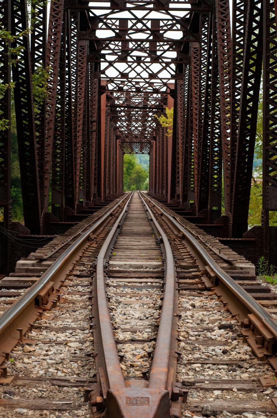 Free Stock Photo of Old Iron Railroad Bridge Symmetry | Download Free ...