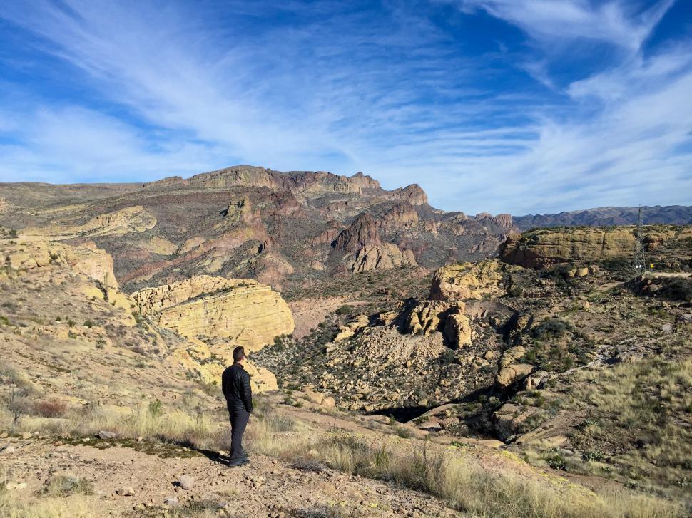 Free Stock Photo of Man hiking in expansive mountain terrain | Download ...