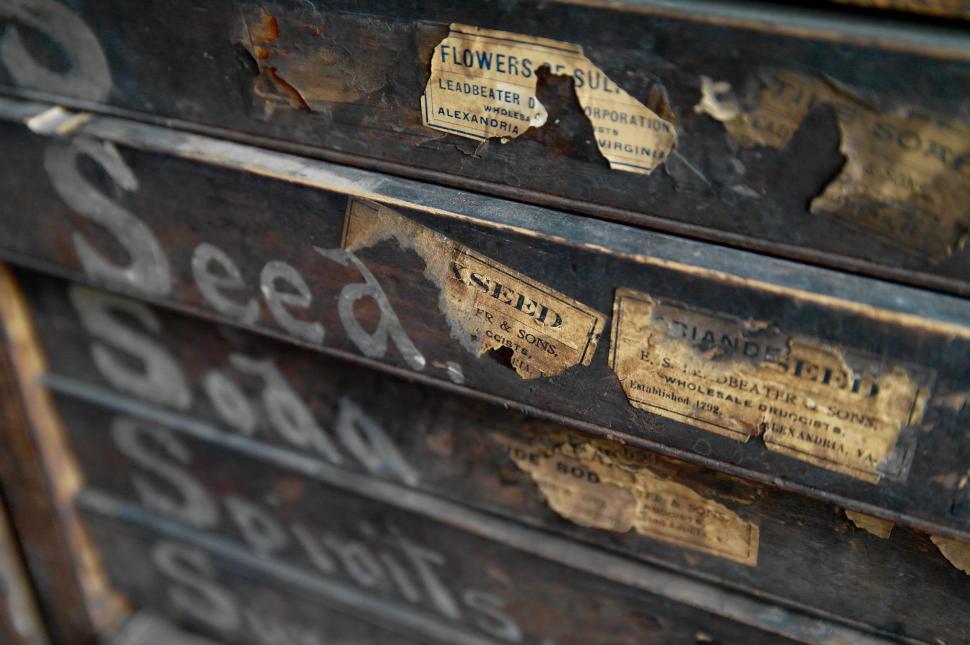 Free Stock Photo of Aged drawer labels in a rustic setting | Download ...
