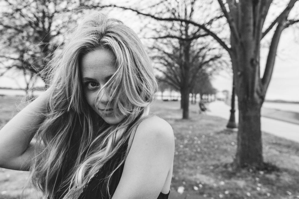 Free Stock Photo of Woman with obscured face looking away | Download ...