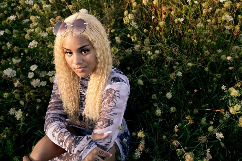 Free Stock Photo of Woman crouching in meadow during sunset | Download ...