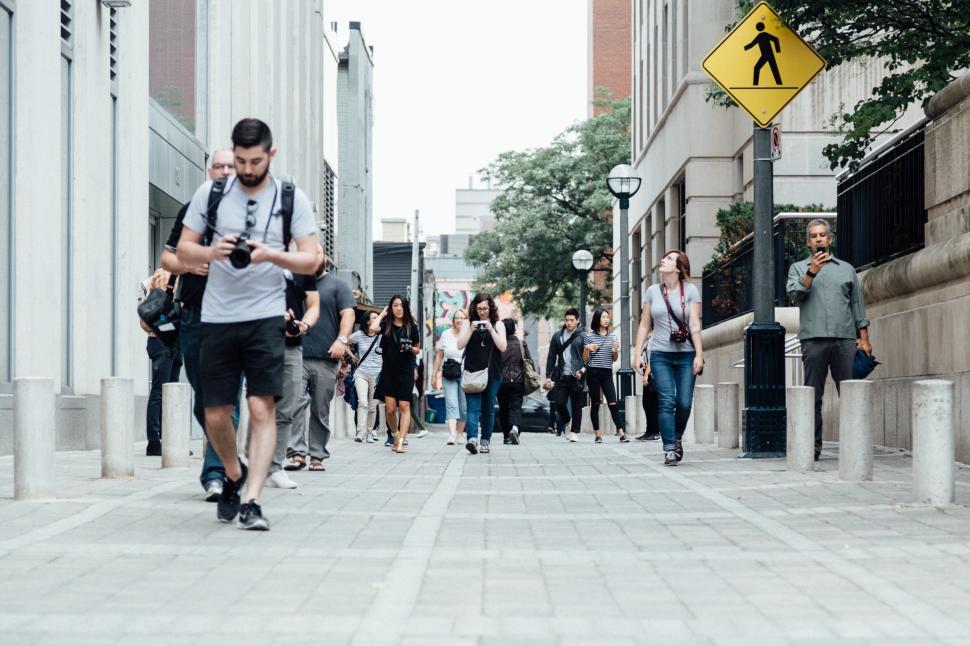 Free Stock Photo of Busy city sidewalk with pedestrians | Download Free ...