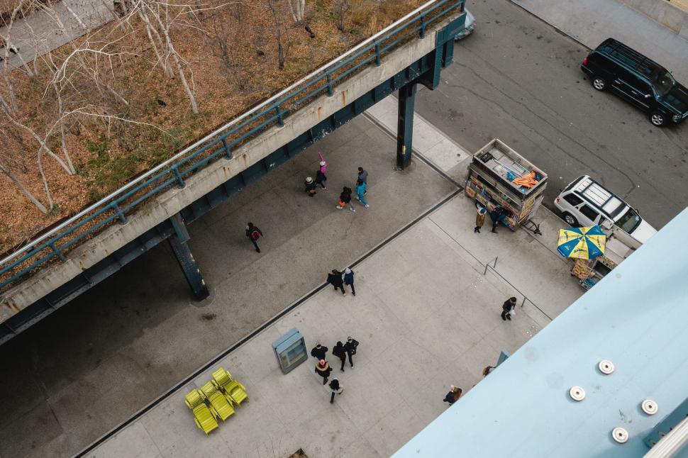 Free Stock Photo of Elevated View of Bustling Street Corner | Download ...