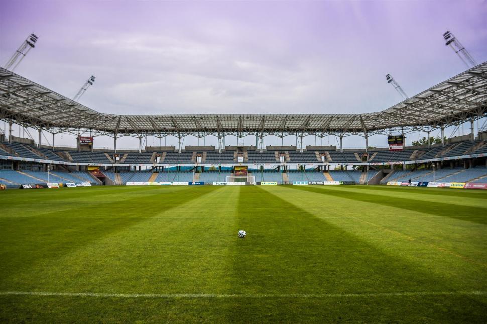 Free Stock Photo of Empty football stadium with green pitch | Download ...