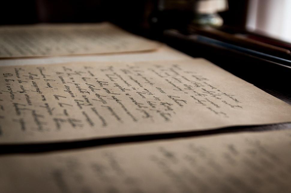 Free Stock Photo of Antique handwritten letter in focused foreground ...