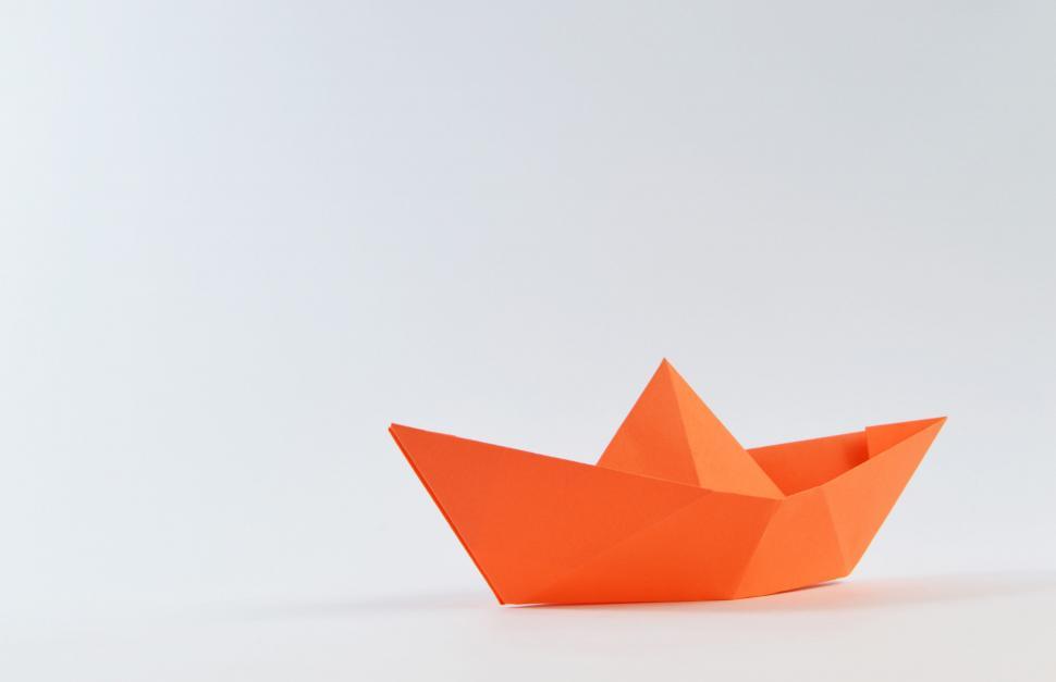 Free Stock Photo of Orange paper boat on white background | Download ...