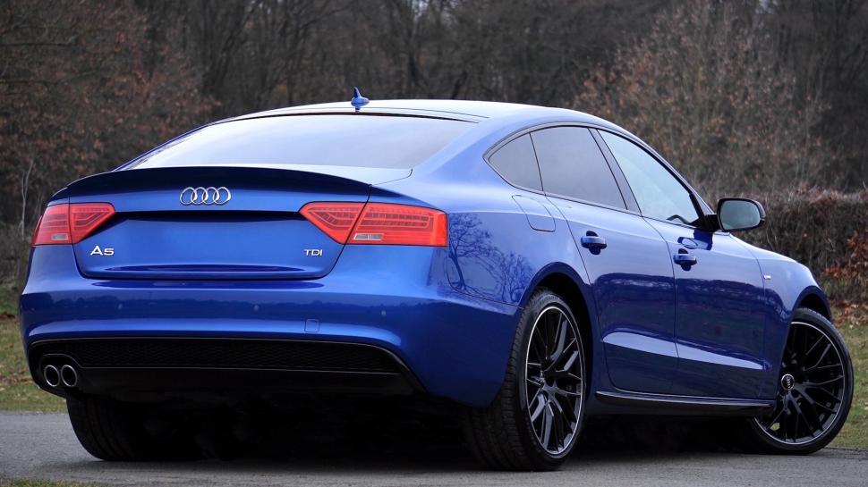 Free Stock Photo of Rear view of blue Audi A5 parked outdoors ...