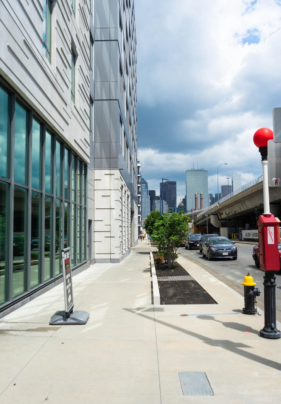 Free Stock Photo of Sidewalk along modern buildings with city view | Download Free Images and ...