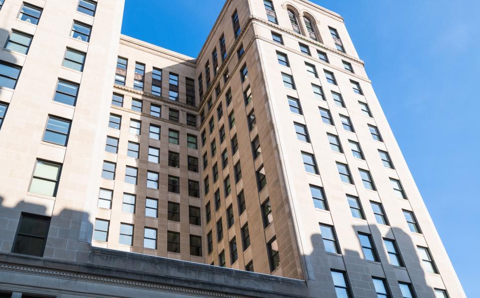 Free Stock Photo of Modern skyscraper exterior with blue sky | Download ...