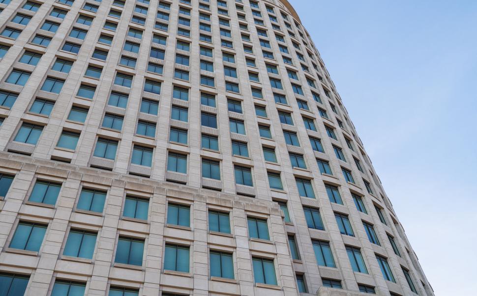 Free Stock Photo of Modern curved office building facade close-up ...