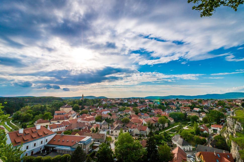 Free Stock Photo of Aerial View of Small Mountain Town | Download Free ...
