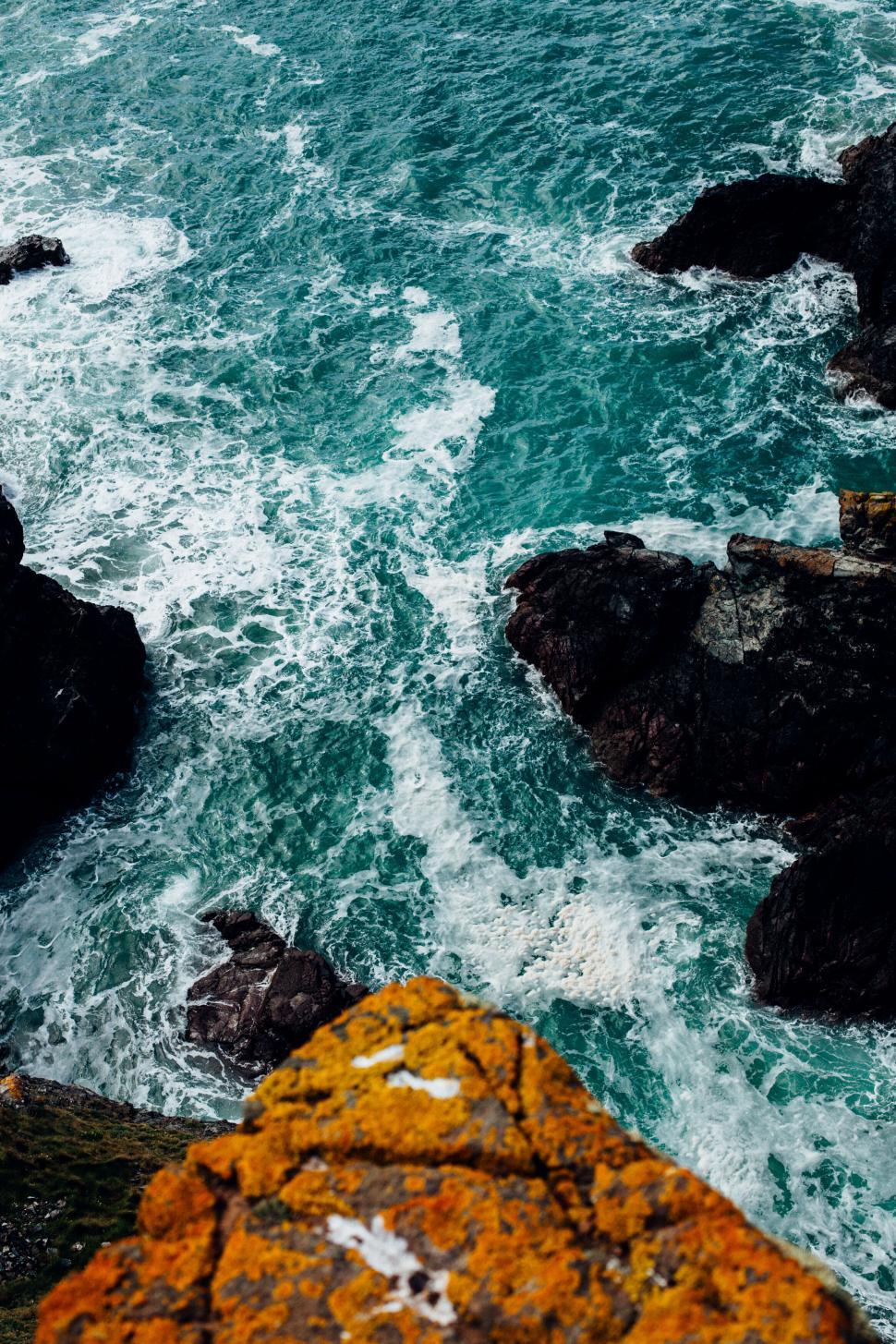 Free Stock Photo of Rough sea waters crashing against rocks | Download ...