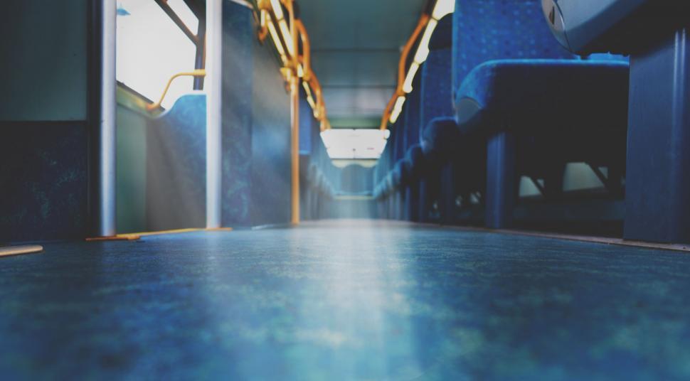 Free Stock Photo of Empty bus interior with blue seats | Download Free ...