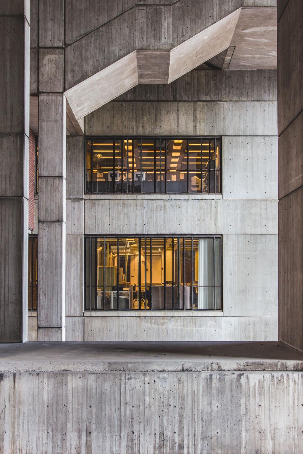 Free Stock Photo of Inside view through windows of concrete building ...