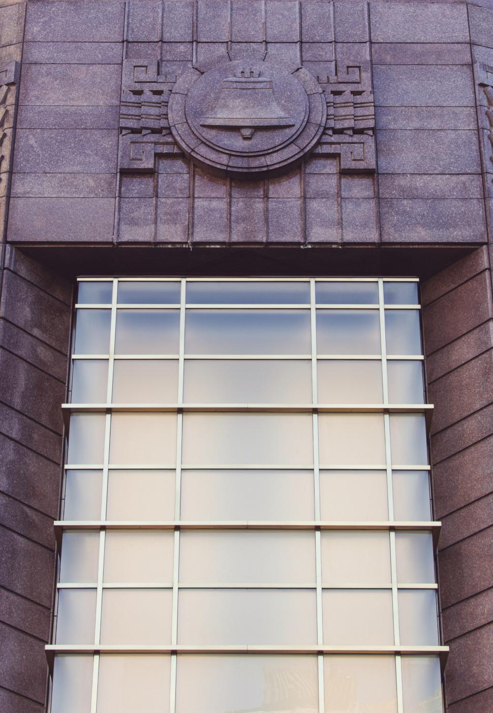 Free Stock Photo of Emblem and windows on an art deco building ...