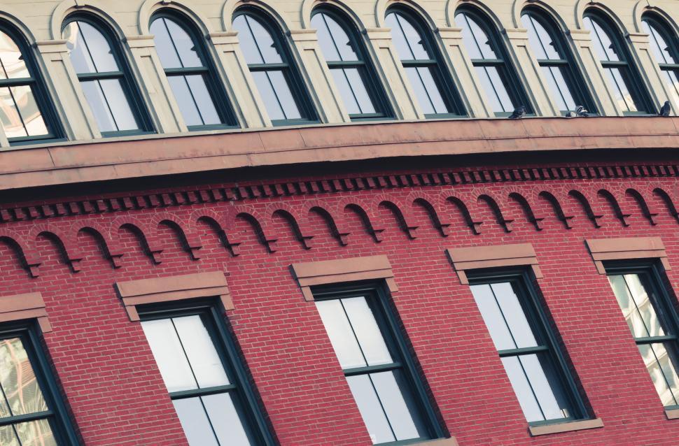 Free Stock Photo of Red brick building with arched windows and details ...